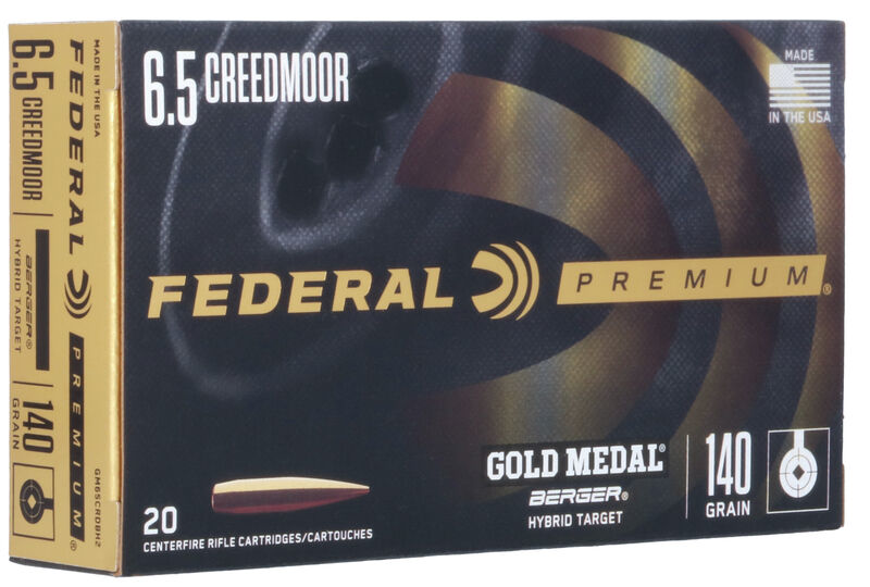Federal Premium Gold Medal 6.5 Creedmoor 140 Grain Berger Hybrid ...